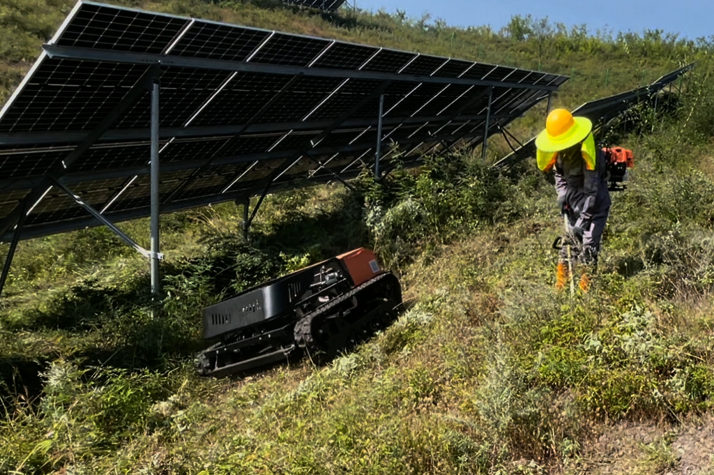 Spain Hilly Solar Farm Remote Control Slope Mower Boosts Efficiency and ...